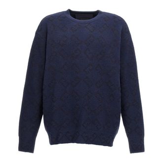 Givenchy Logo Embroidery Sweater - - Knitwear - Herren - Blau - L
