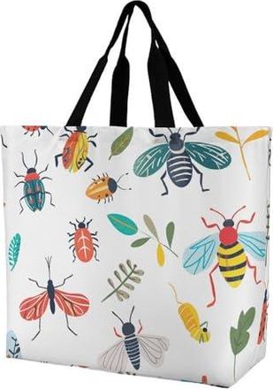 Generic Motif DInsecte Lumineux Sac A Main Femmes Grand Tote Bag D&eacute;contract&eacute; Sac Fourre Tout Pour Gym Voyage Travail