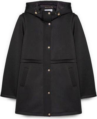 Fiorella Rubino Femme, Vestes, Noir, Taille: 42 FR Veste Scuba &agrave; Capuche