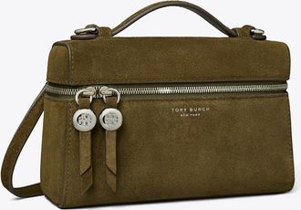 Tory Burch Damen Schlanke Romy Handtasche aus Wildleder mit Tragegriff oben