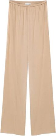 Forte_Forte Femme, Pantalons, Beige, Taille: 40 FR Pantalon &agrave; Dos Satin&eacute; et Taille &Eacute;lastique