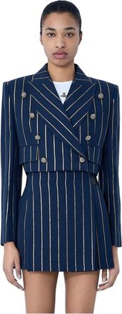 Vivienne Westwood Femme, Vestes, Bleu, Taille: 42 FR Cut-Off Blazer