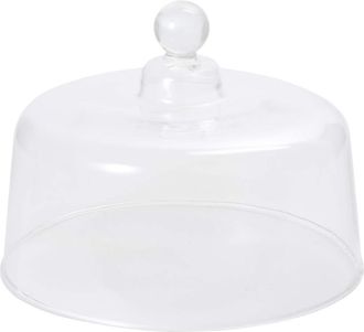 Cabilock Glas Kuchen Glocke mit Knopf Universal Dekorativ Transparent Dessert Obst Kuchen Abdeckung Cloche Kuppel Glashaube Glas Display Kuppel Tortenhaube 15X