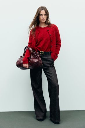 Gerard Darel Gilet &agrave; torsades - RAIZA - Rouge