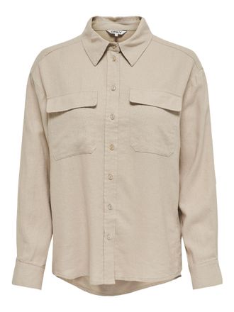 Only ONLCARO L/S OVS Linen BL Shirt CC PNT