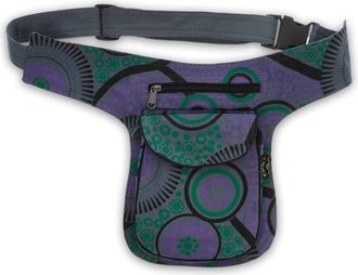 Kunst und Magie Bauchtasche Sidebag Hipbag Mandala-Print G&uuml;rteltasche Festivaltasche, Farbe:Petrol