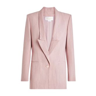 Genny Veste droite &agrave; rayures tennis - Femme - Vestes - Rose - Taille: 34 FR