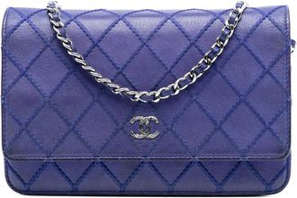 Chanel Hobo Bags - CC Quilted Calfskin Fancy Wallet On Chain - Gr. unisize - in Blau - f&uuml;r Damen