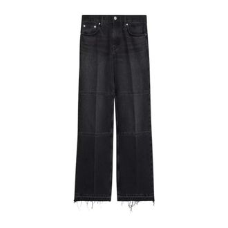 Helmut Lang Schwarze Straight Leg Jeans Raw Saum - - Jeans - Damen - Schwarzk - W25