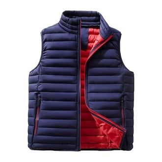 Generic Veste sans manches &agrave; col montant et fermeture &eacute;clair pour homme - Pour lautomne et lhiver, noir fonc&eacute;, XL