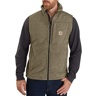 Carhartt Work in Progress Mens Yukon Wind Fighter Fleece Vest, Burnt Olive, X-Large