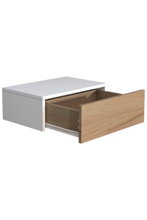 MID.YOU Mid.you Nachtschrank, Wei&szlig;, Eiche, Holzwerkstoff, 1 Schublade(n) Schubladen, 45x15x30 cm, Schlafzimmer, Nachttische
