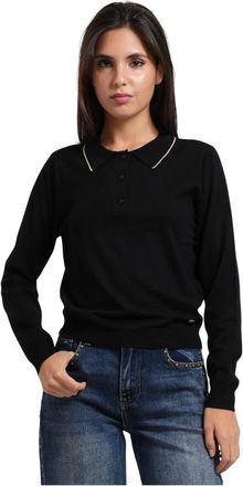 Yes-Zee Polo-Strick - - Tops - Damen - Schwarzk - XL