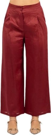 Max Mara Femme, Pantalons, Rouge, Taille: 40 FR Wide Pantalons