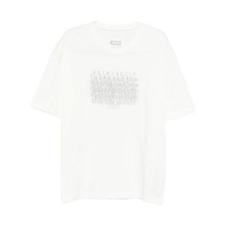 Maison Margiela T-Shirt mit Grafikprint und Rundhalsausschnitt - - Tops - Herren - Wei&szlig; - M