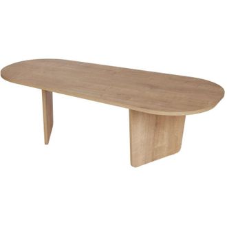Hanah Home Table basse en bois Ovalis - 130 x 65 x 40 cm - Ch&ecirc;ne