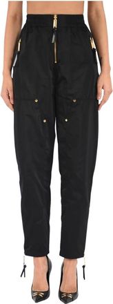 Elisabetta Franchi Femme, Pantalons, Noir, Taille: 38 FR Tapered Pantalons
