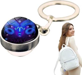 Generic Porte-cl&eacute;s horoscope | Accessoire de sac &agrave; dos constellation tendance | Pendentif d&eacute;coratif lumineux dans le noir pour d&eacute;coration de sac &agrave; dos, B&eacute;lier