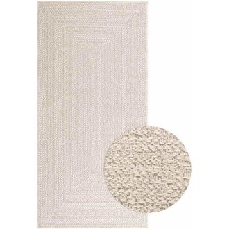 vidaXL Teppich ZIZUR Creme 100x200 cm Jute-Optik Indoor und Outdoor vidaXL