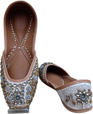 Generic Femmes Mariage Jutti Etnic Khussa Fashion Mojari Plat Wear Bellies US Taille 6-10 DLY, Motif 4, 37.5 EU