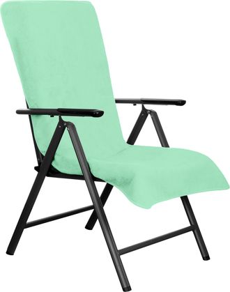 Brandsseller Frottee-Auflage für Gartenstuhl 65x130 cm - XL-Handtuch als Schonbezug für Stuhlpolster aus 100% Baumwolle - rutschfest, waschbar, Öko-Tex - Mint