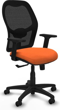 Piqueras y Crespo Verstellbarer Stuhl mit 2D-Armlehnen, h&ouml;henverstellbare Lendenwirbelst&uuml;tze, mit 3 Positionen und Schneidschaum, Schwarz/Orange