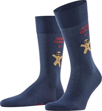 Burlington Herren Socken Christmas M So Baumwolle gemustert 1 Paar, Blau Marine 6120 Tough Cookie, 40-46