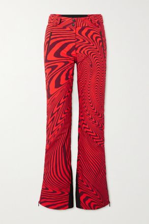 Aztech Mountain Pantalon De Ski Rembourré En Tissu Stretch Imprimé X Ed Curtis - Rouge