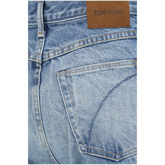 Tom Ford Distressed Bootcut Denim Jeans - Blue