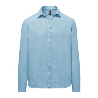 Bomboogie Homme, Chemises, Bleu, Taille: 3XL Chemise &agrave; Manches Longues en Lin