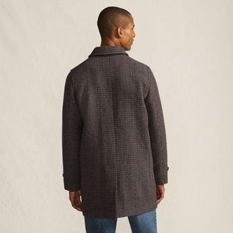 Lands End Karierter Mantel, Herren, Größe:52-54 regular, Braun, Wolle/Polyester/Polyester-Mischung, by Lands End