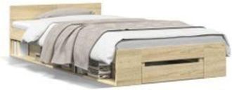 Les Tendances Cadre de lit et tiroir chêne sonoma 90x190 bois dingénierie