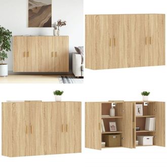 vidaXL Wandschr&auml;nke 2 Stk. Sonoma-Eiche Holzwerkstoff - H&auml;ngeschrank - Wohnzimmer Dekoration - Sideboard - Regal - M&ouml;bel - Home & Living