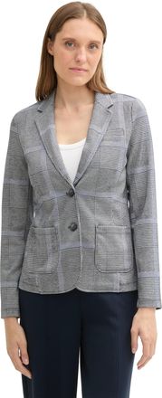 Tom Tailor Damen 1043181 Blazer mit Karomuster, 36217-navy Blue Check, S