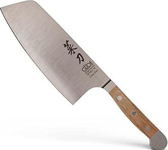 Gude Solingen - Chai Dao, China Kochmesser geschmiedet, 16 cm, Walnussholz, ALPHA WALNUSS, Doppelkropf, Handmade Germany