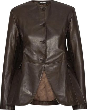 Rotate Rotate Birger Christensen, Femme, Vestes, Brun, Taille: 38 FR Leather Vestes