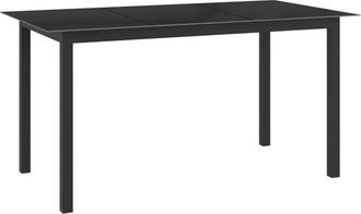 vidaXL Gartentisch Schwarz 150x90x74 cm Aluminium und Glas - Vidaxl