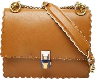 Fendi Pre-owned Kan I Mini Leather Chain Shoulder Bag - Femme - Pre-owned - Brun - Taille: ONE Size