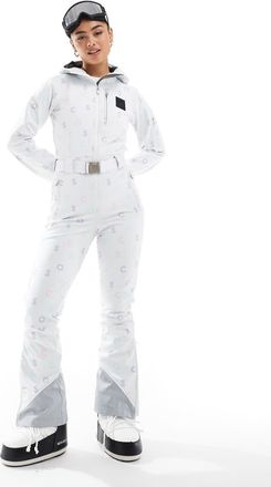 OOSC Schicker Skianzug in Wei&szlig; mit OOSC-Print