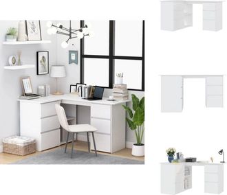 vidaXL Vidaxl - Eckschreibtisch Wei&szlig; 145x100x76 cm Holzwerkstoff - Eckschreibtisch - Schreibtisch Wei&szlig; - B&uuml;rostuhl - Home Office - Arbeitsplatzgestaltung