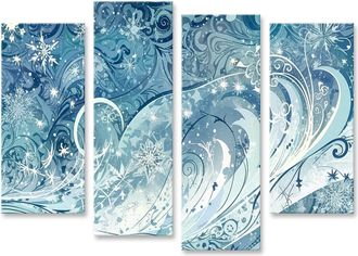 Islandburner Prime Bild auf Leinwand Abstrakte Schneeflocken auf Banner Bilder Wandbilder Poster