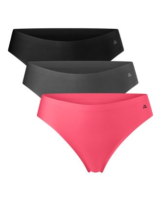 Danish Endurance Damen Tanga Seamless 3 Pack (Mehrfarbig (1 x Schwarz, 1 x Grau, 1 x Pink), X-Large)