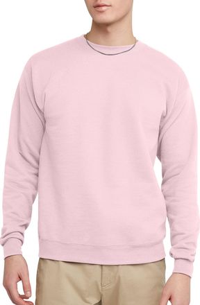 Hanes Herren Sweatshirt EcoSmart Fleece Rundhals Sweatshirt Baumwollmischung Fleece Sweatshirt Pl sch Fleece Pullover Sweatshirt, Blasses Pink, Large