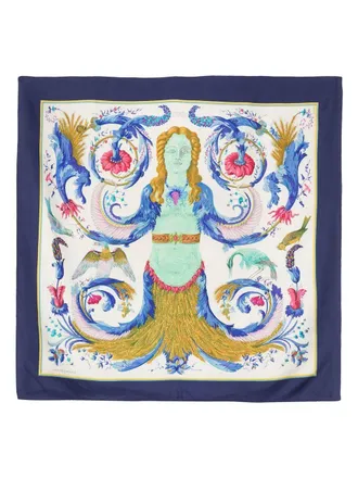 Hermès foulard Ceres en soie (1990) - Bleu
