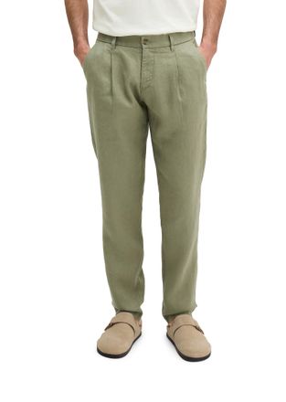 Marc O'Polo Leinenhose MARC OPOLO Osby jogger pleats, Herren, Gr. 31, L&auml;nge 32, gr&uuml;n (avery fern), Web, Obermaterial: 100% Leinen, normal, Hosen
