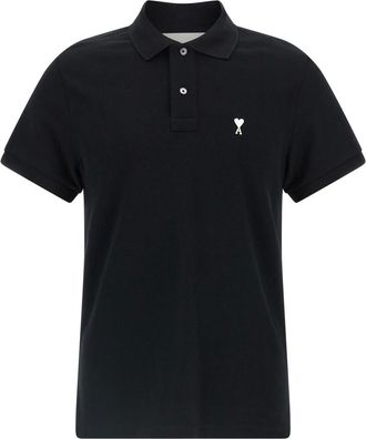 Ami Homme, Tops, Noir, Taille: M Polo De Coeur