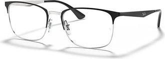 Ray-Ban Rb6421 Optics Schwarz Auf Silber Fassung Klar Glas Polarisiert 56-18