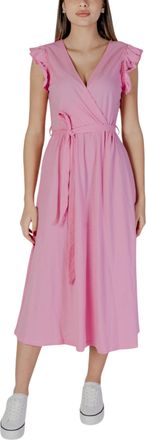 b.young L&auml;ssiges Midi-Kleid mit R&uuml;schens&auml;mlern Wickelkleid