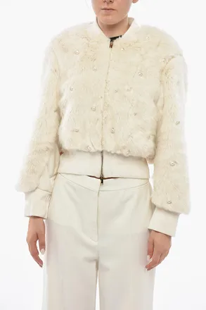 Stella McCartney Faux-Fur Zip-Up Sweatshirt KIERNAN With Embroidered Beads Stella McCartney