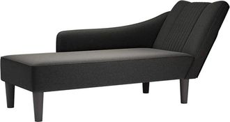 vidaXL Chaiselongue mit Rechter Armlehne Schwarz Stoff - Vidaxl